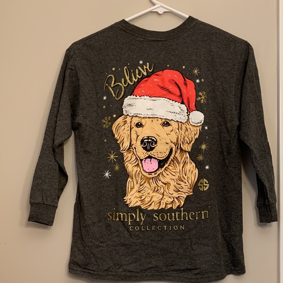 Simply Southern | Shirts & Tops | Simply Southern Santa Dog Golden ...